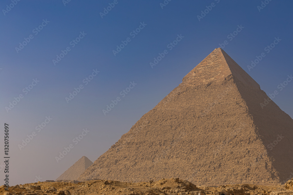 The majestic Pyramid of Khafre, standing as one of the most iconic ...