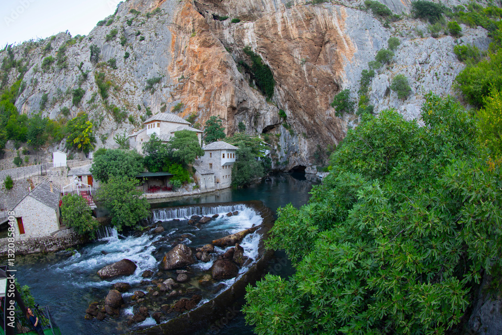 Blagaj Alperenler lodge and the tomb of Sari Saltuk Hazretleri Stock ...
