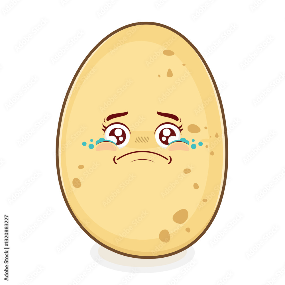 potato crying face cartoon cute Stock Vector | Adobe Stock