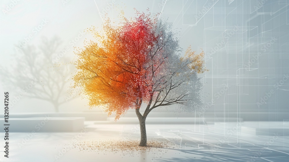 3D Glass Tree Map Visualization of Global Investment Portfolio - Interactive Asset Allocation ...