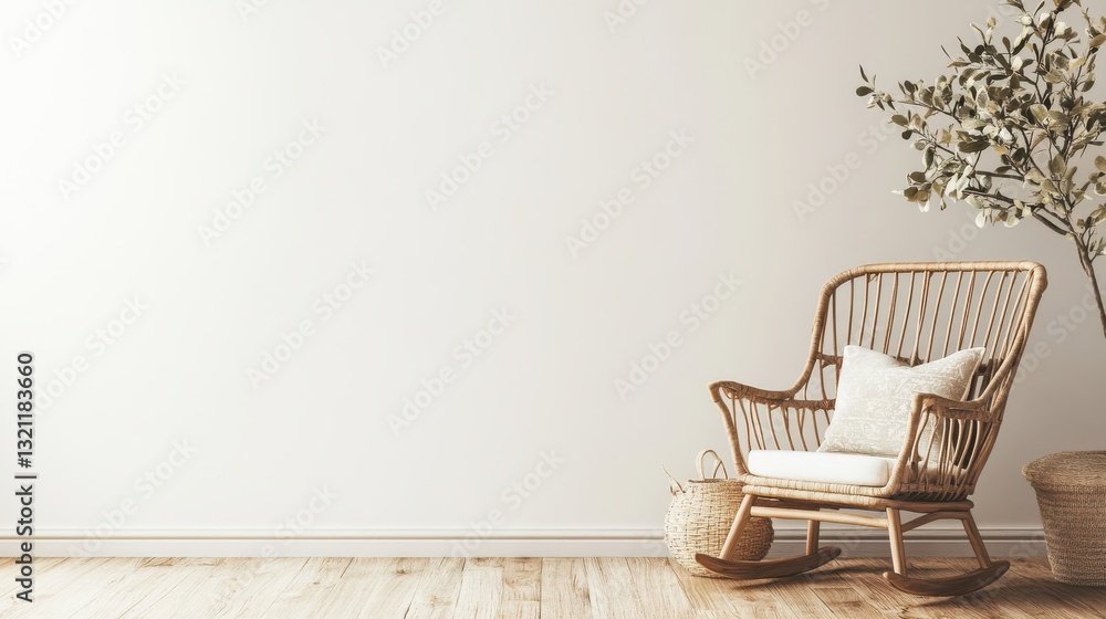 Cozy and Minimalist Living Space with Natural Elements and Soft ...