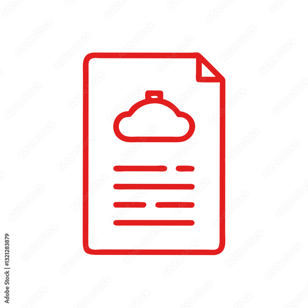 Vector de Stock Restaurant menu document icon, food list, minimalistic ...