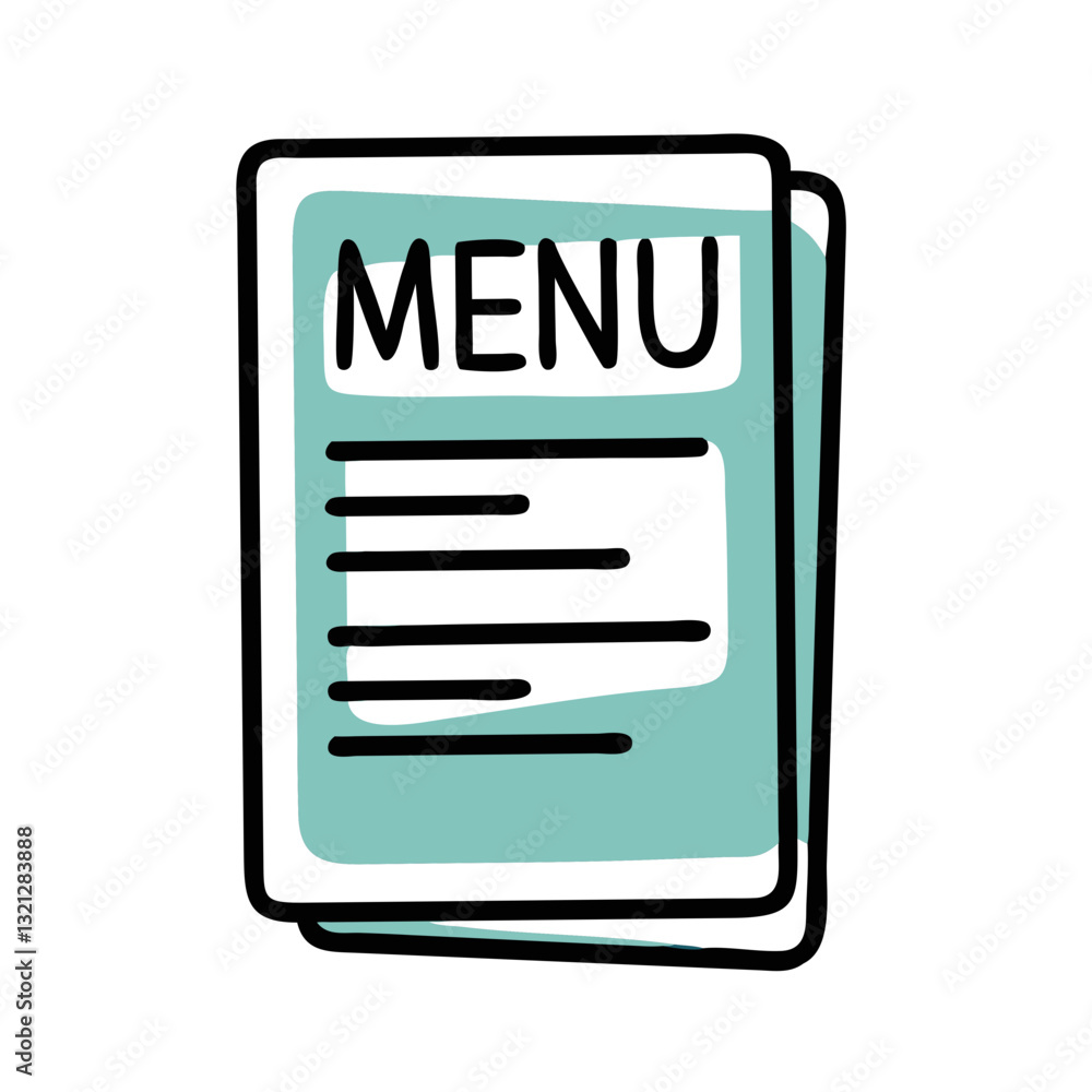 Restaurant menu icon, food and drink list, dining menu illustration ...