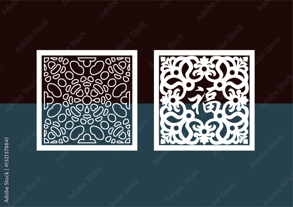 Kitchen and Hall Jali geometric CNC jaali pattern for laser cutting and ...