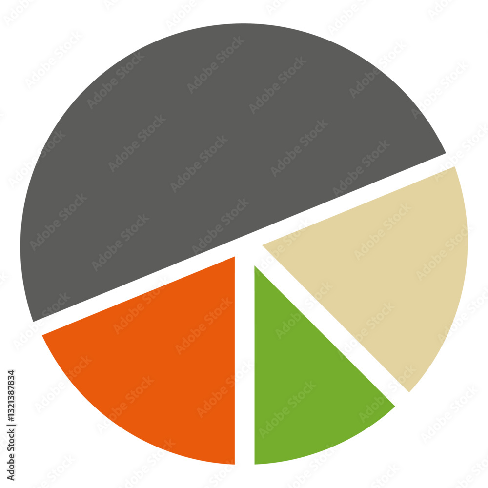 Pie Chart in Data: A vibrant pie chart represents the distribution of ...