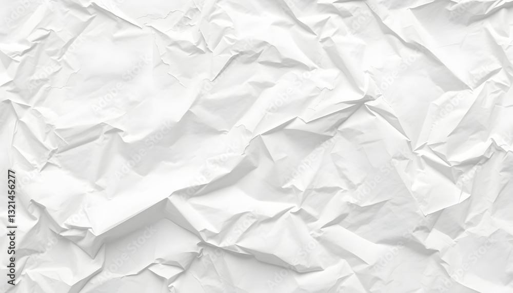 White wrinkled fabric texture. Paste poster template. Glued paper or ...