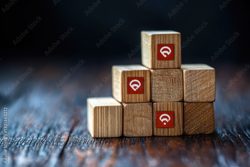 Fire Safety Prevention Wooden Block Stack with Emergency Symbols for ...