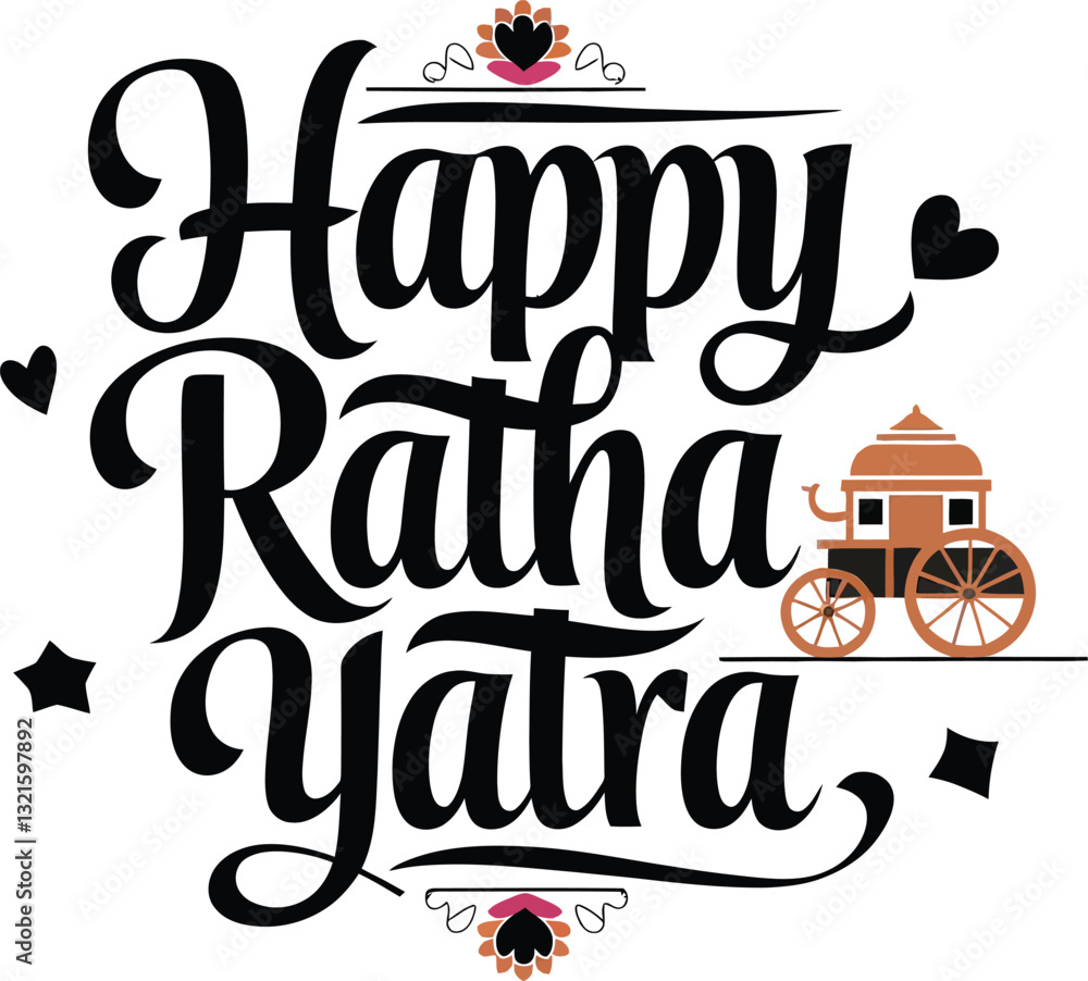 Vector illustration of Rath Yatra Chariot Festival of Hindu God Lord ...