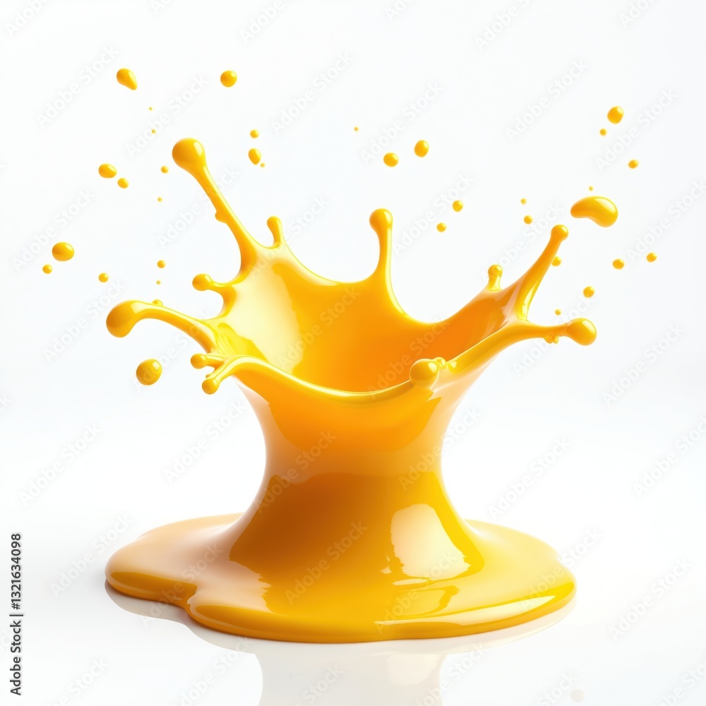 Isolated melted yellow cheese splash on transparent background. Liquid ...