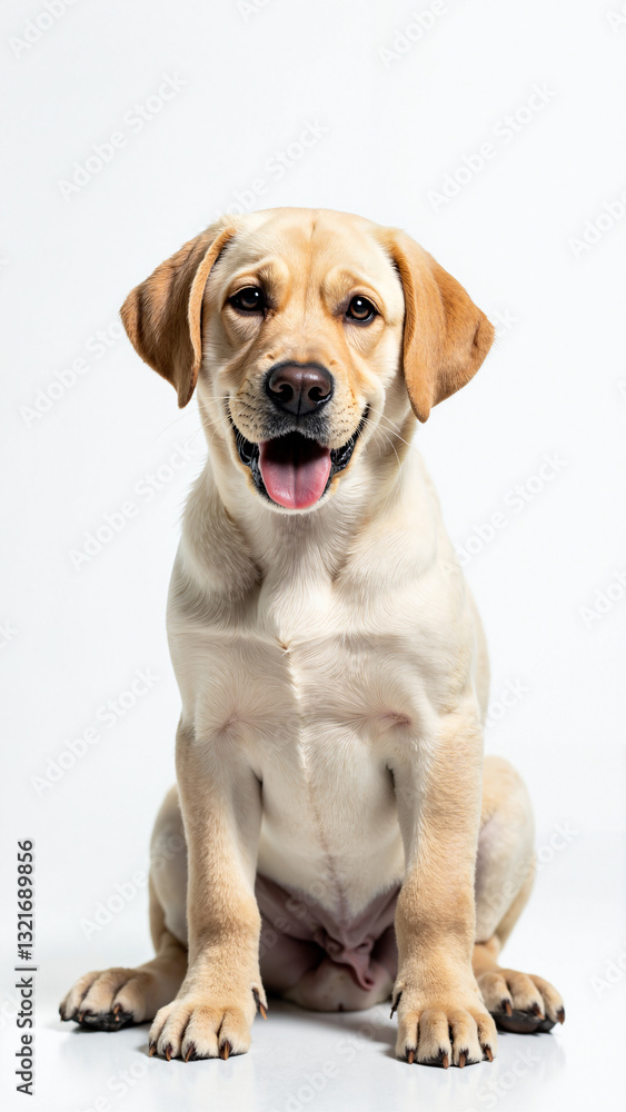 Adorable Cream-Colored Labrador Retriever Isolated on Transparent ...
