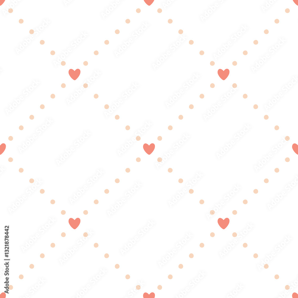 Preppy polka dot stitch geometric seamless pattern in rhombus with ...