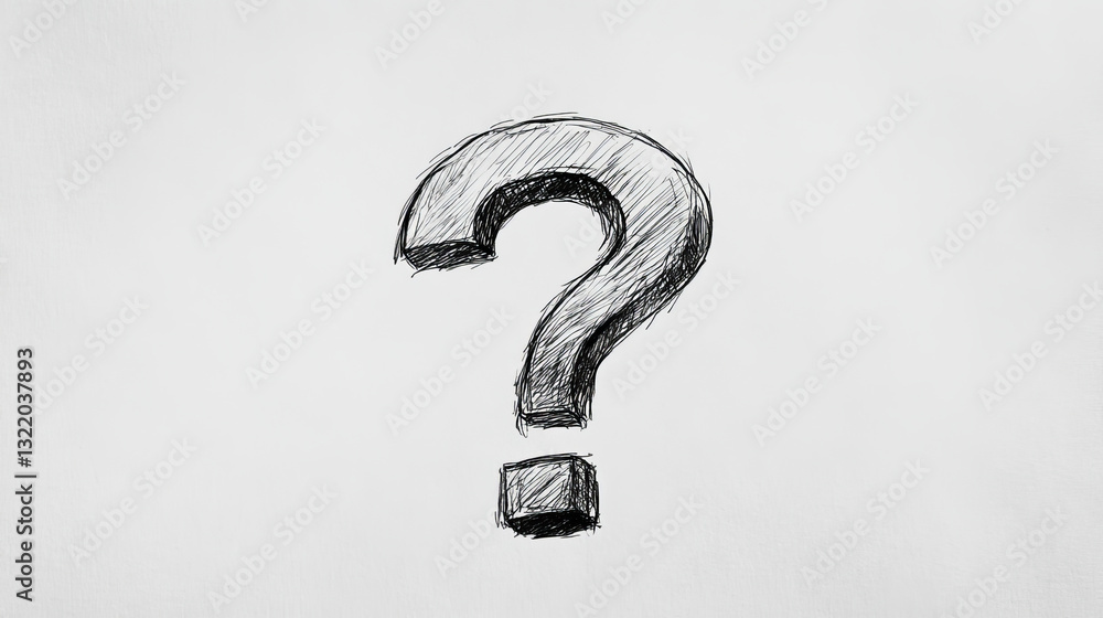 Hand writes question mark. Sketch one line hand draw question mark ...