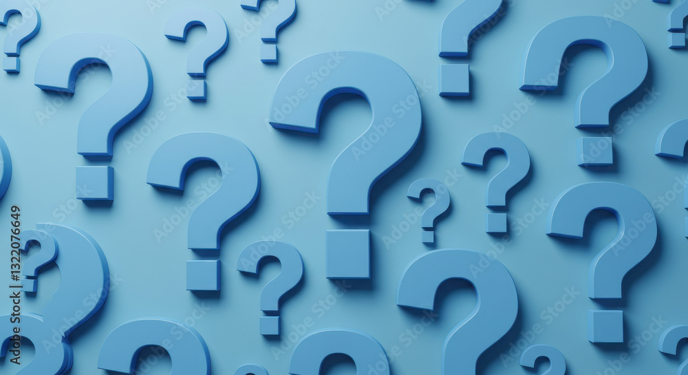 ** Question Marks: Abstract Blue Background of Inquiry, Curiosity ...