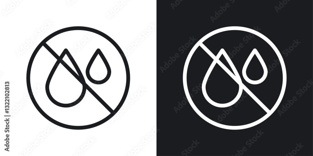 No leakage sign set in black and white stroke lines Stock Vector ...
