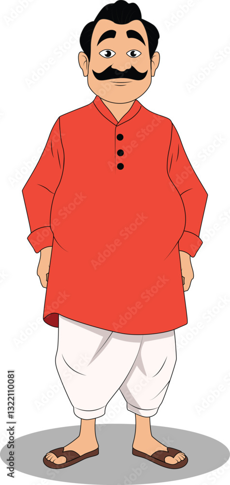 A indian Village rich man cartoon character design for 2d cartoon ...