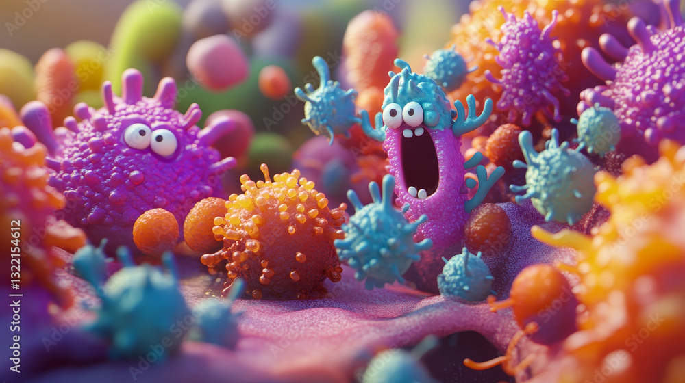 Ilustración de Stock Intestinal microflora. Digestive system care ...