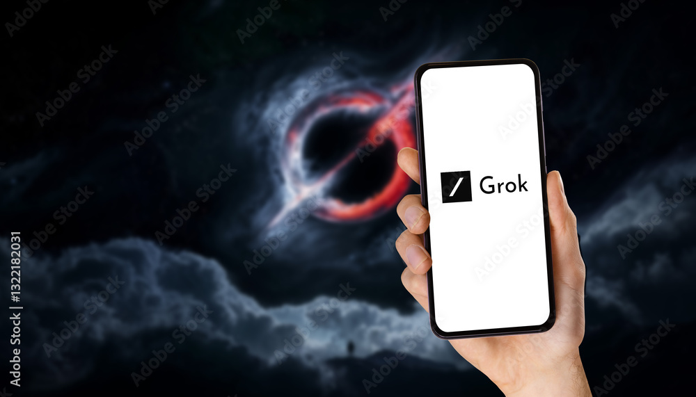 The logo of Grok, the AI tool of the X app, with Grok Wallpaper in the ...