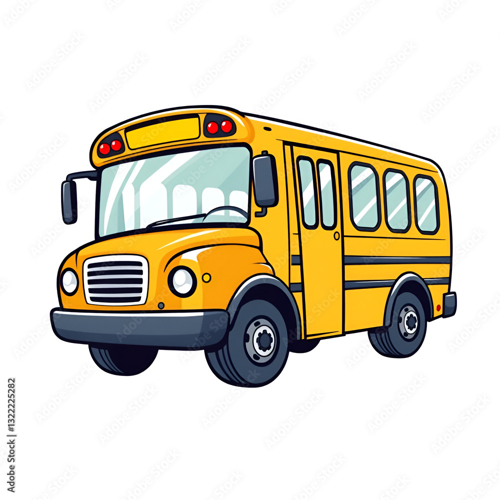 School bus icon in comic style. Autobus vector cartoon illustration on ...