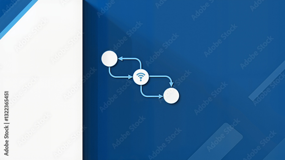 Digital workflow diagram with connected nodes on blue background for ...
