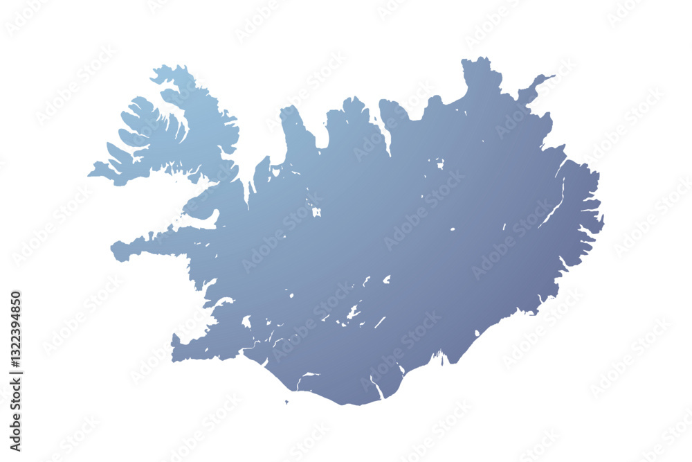 Map of Iceland, sign silhouette. World Map Globe. Vector Illustration ...