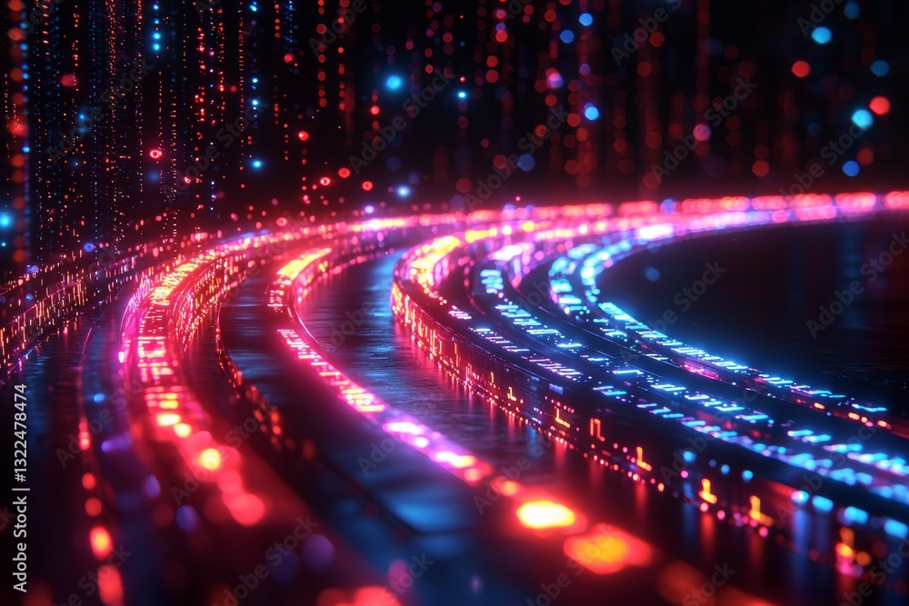 Vision of fast-speed data transfer through a road with motion blur ...