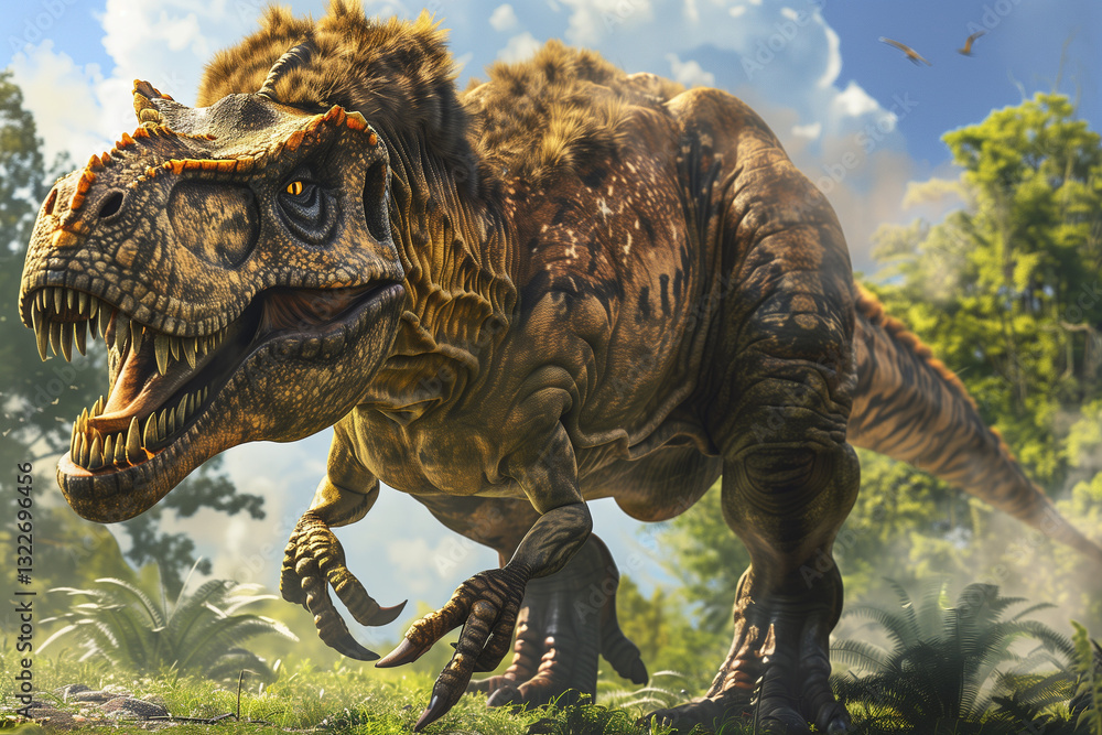 Feathered Tyrannosaurus dangerous Jurassic carnivore showing sharp ...