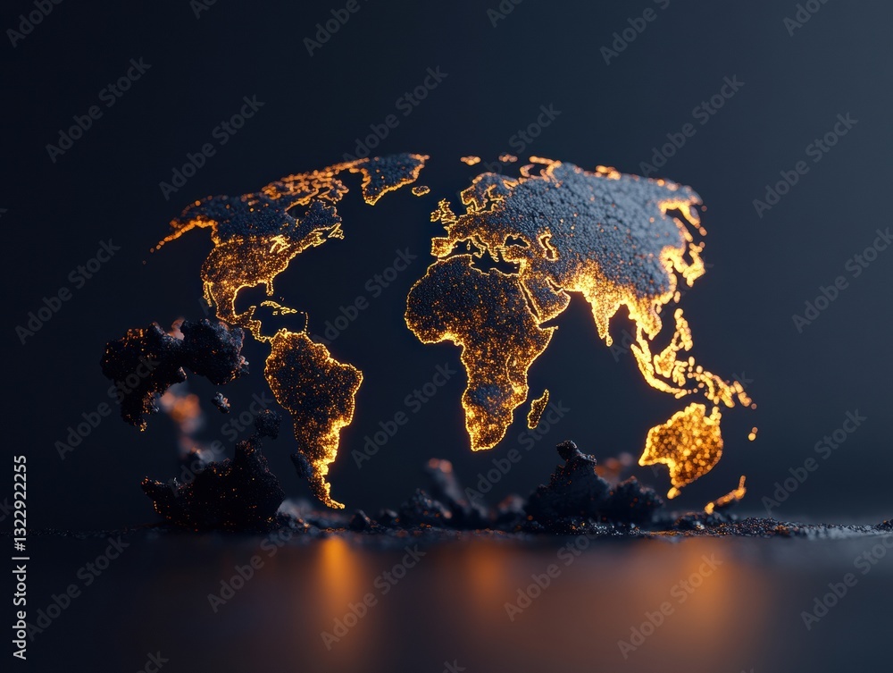 Illuminated Global Network Visualization Cutting-Edge Digital ...