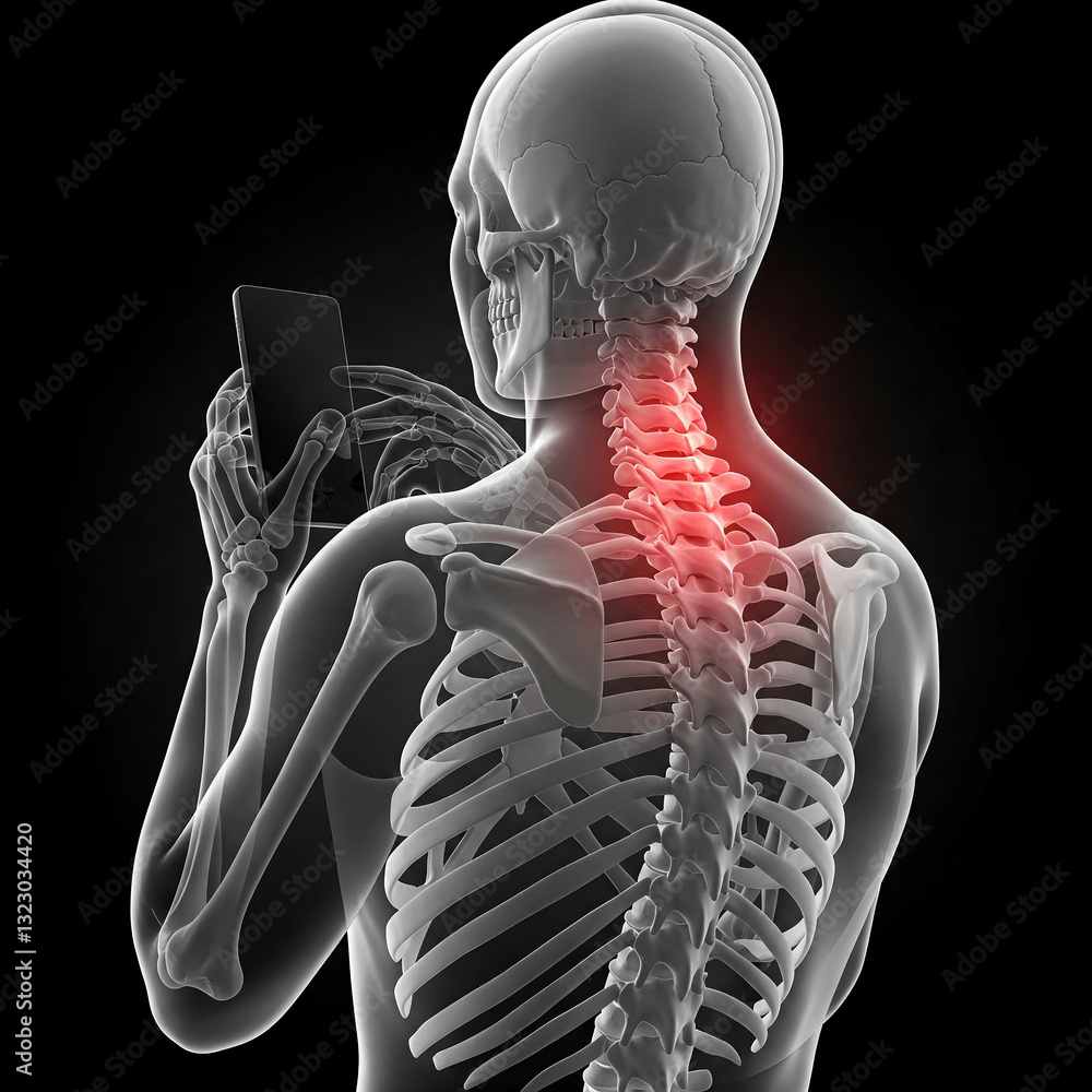 3d rendered illustration of a painful back. A detailed illustration ...
