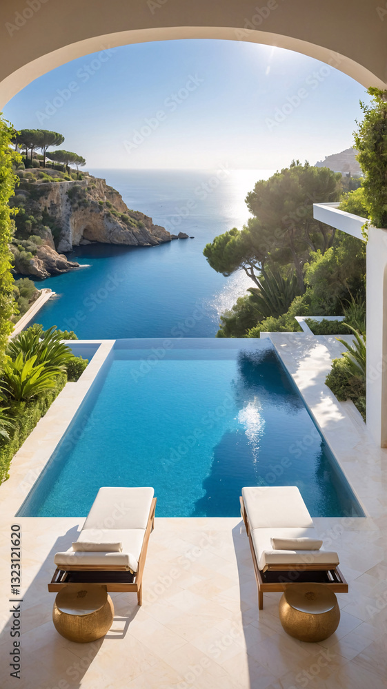 Magnificent European mansion with modern architecture clear swimming ...