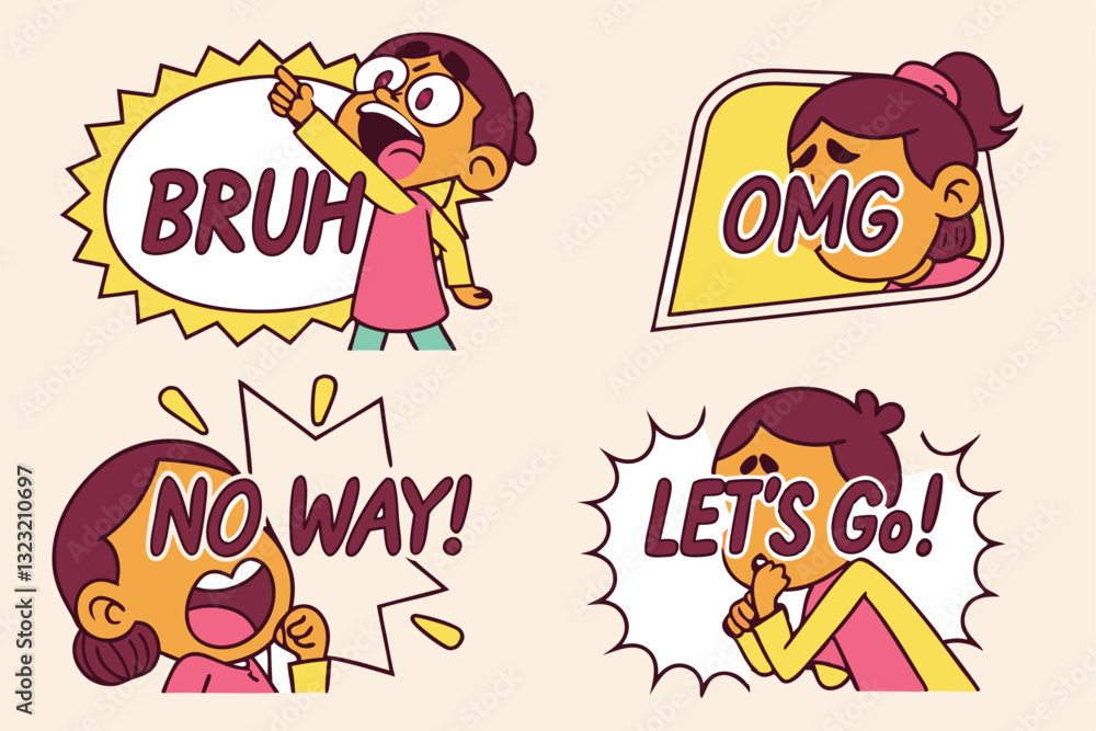 8 A set of meme-inspired funny reaction stickers, including expressive ...