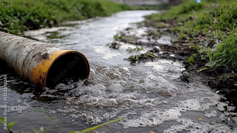 Water pollution and treatment processes showcasing techniques used to ...