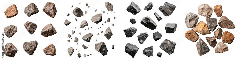 Diverse collection of various rough unpolished rock and mineral samples ...