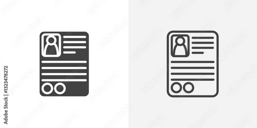 Criminal record icons in filled and outline versions for ui designs ...