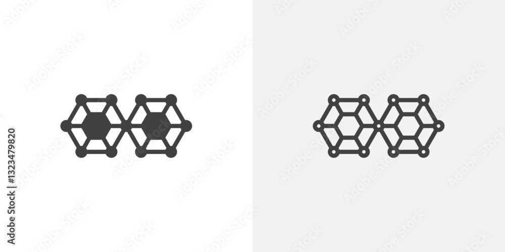 Graphene iconsin filled and outline versions for ui designs Stock ...