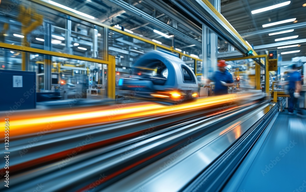 High-Speed Automated Manufacturing Process in a Modern Factory Stock ...