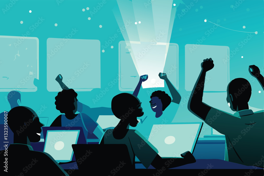 Create a vibrant vector illustration depicting a diverse group of ... Create a vibrant vector illustration depicting a diverse group of ...