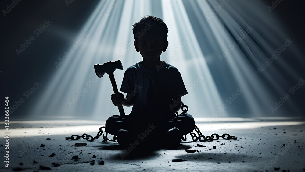Child labour World Day Against Child Labour concept background./ child ...