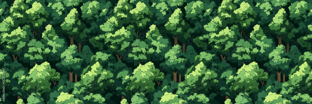 Seamless anime-style forest texture with lush trees and soft lighting ...