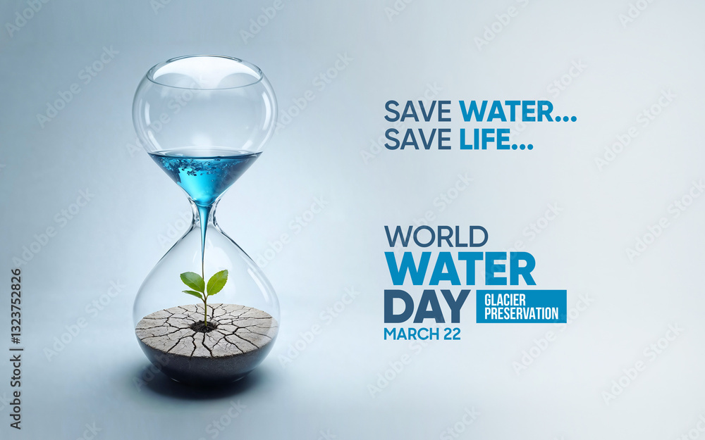 Glacier Preservation - World Water Day concept poster. 2025 Water ...