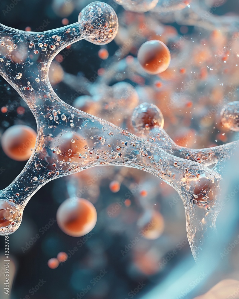 Artificial clotting factor molecules depicted in 3D medical ...
