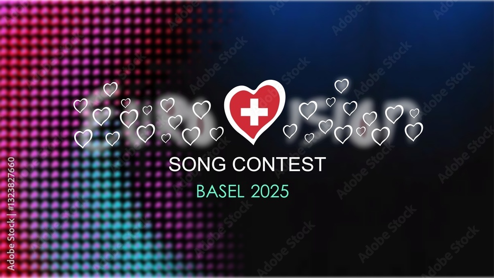 Eurovision 2025.Switzerland. 2025. European Song Contest. Black and ...