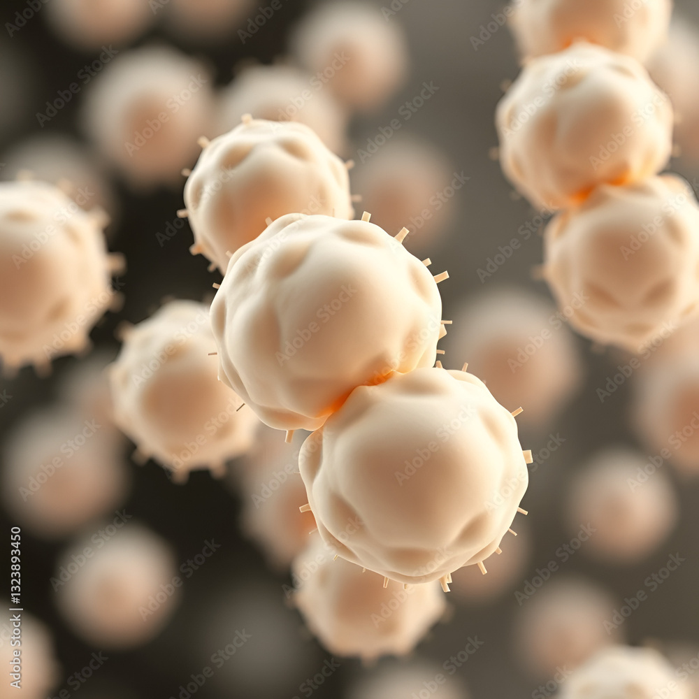 Foto de Stock Diplococcus bacteria. Microscopic image of diplococci ...