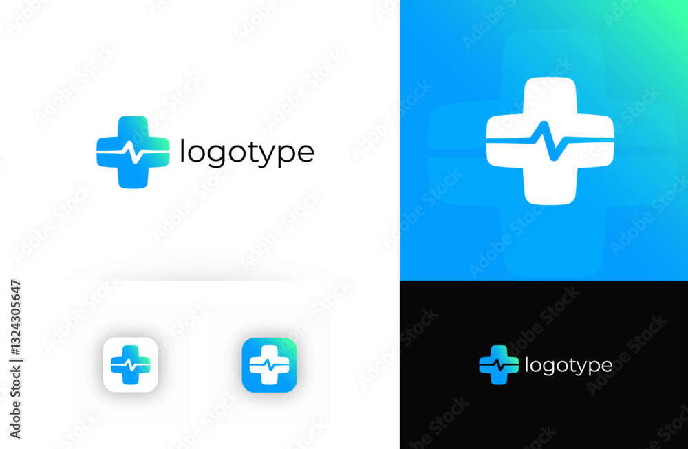 Telemedicine logo with medical cross, symbolizing digital healthcare ...