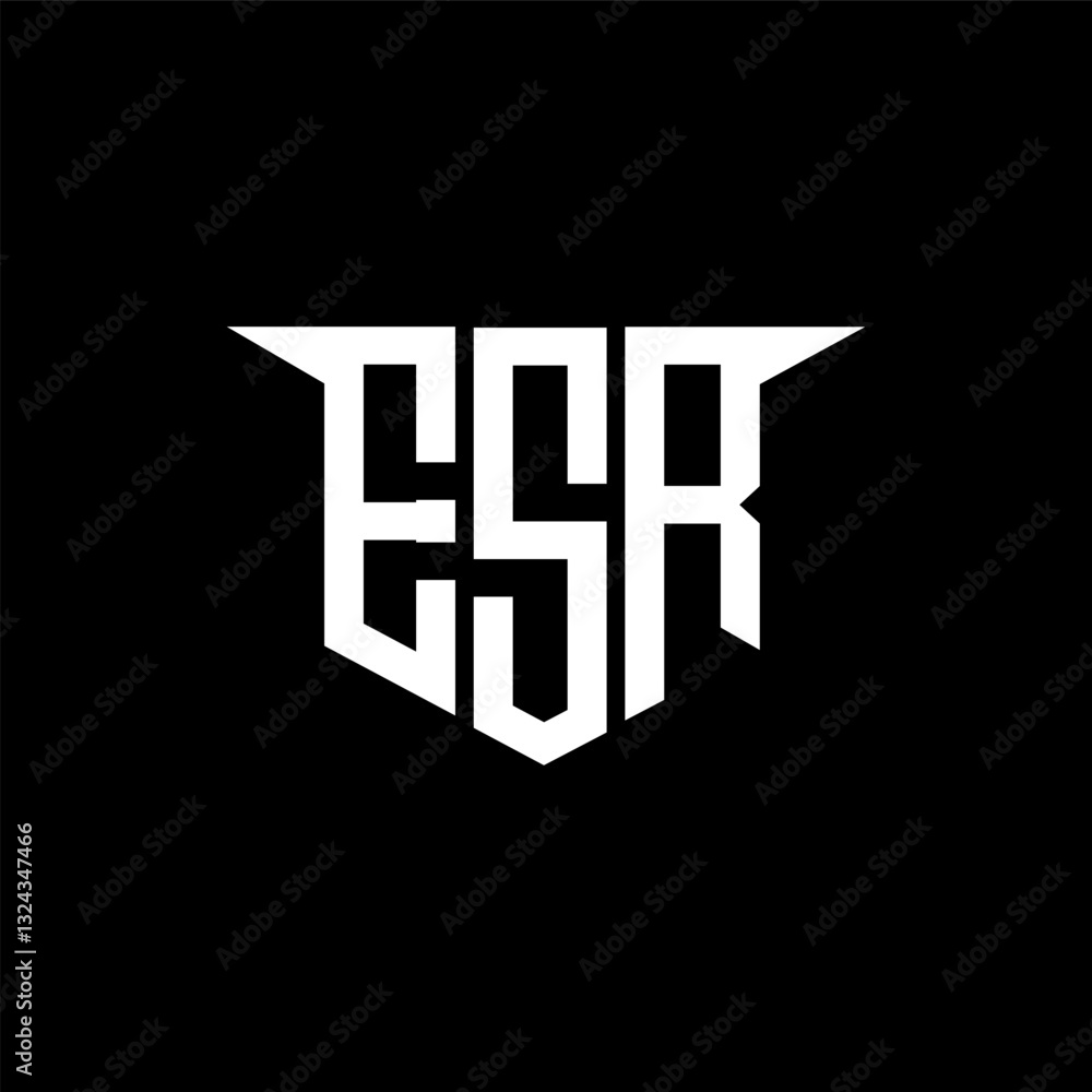 ESR letter logo design with white background in illustrator, vector ...