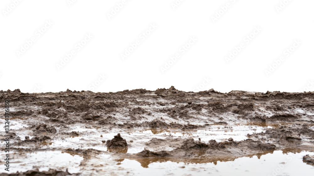 Wet mud ground texture with transparent background for compositing ...
