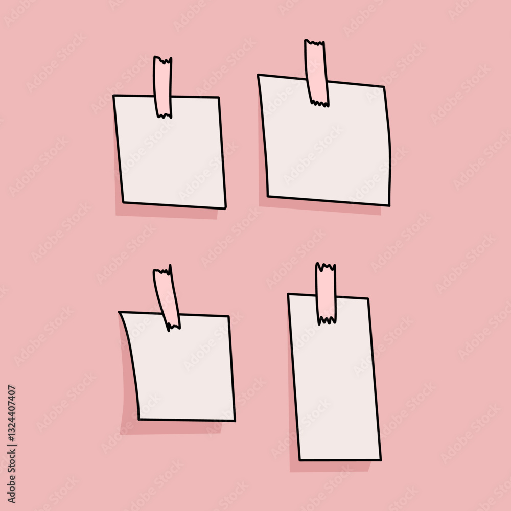 Stylized Sticky Notes Organization Illustration Stock Vector | Adobe Stock