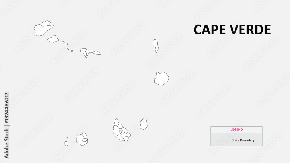 Cape Verde Map. State map of Cape Verde. Administrative map of Cape ...