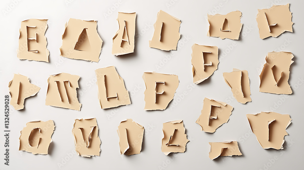 Ransom Cut Out Torn Paper Collage Style Letters Notes Collage Cutout ...