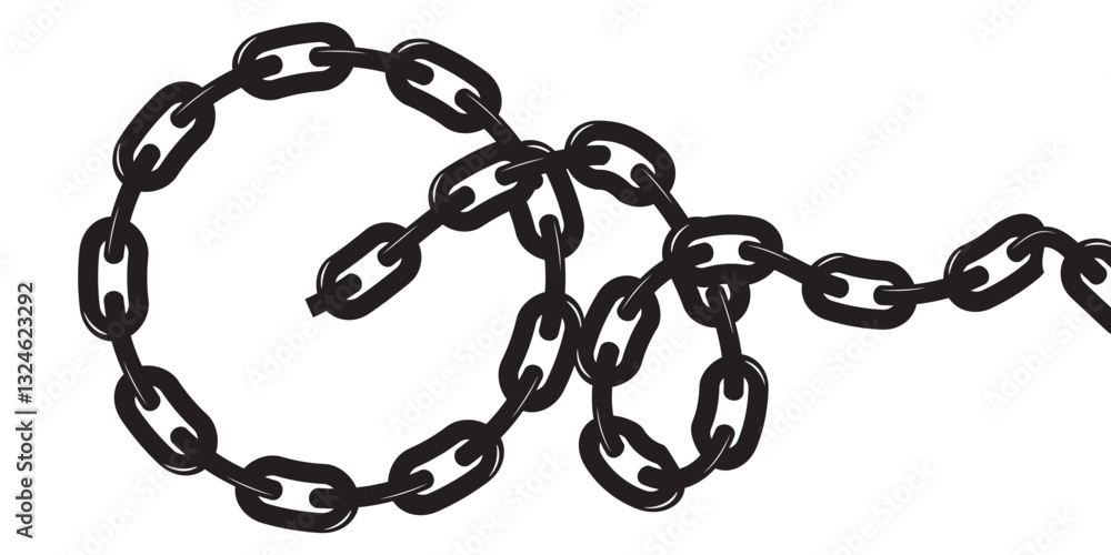 Chain vector silhouette. set of metal chain icon, vector, silhouette ...
