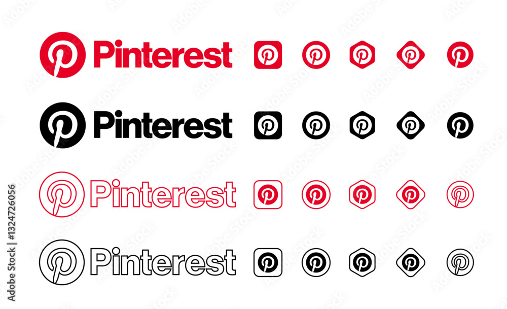 Pinterest logo transparent PNG, Pinterest icon vector, Pinterest icon ...